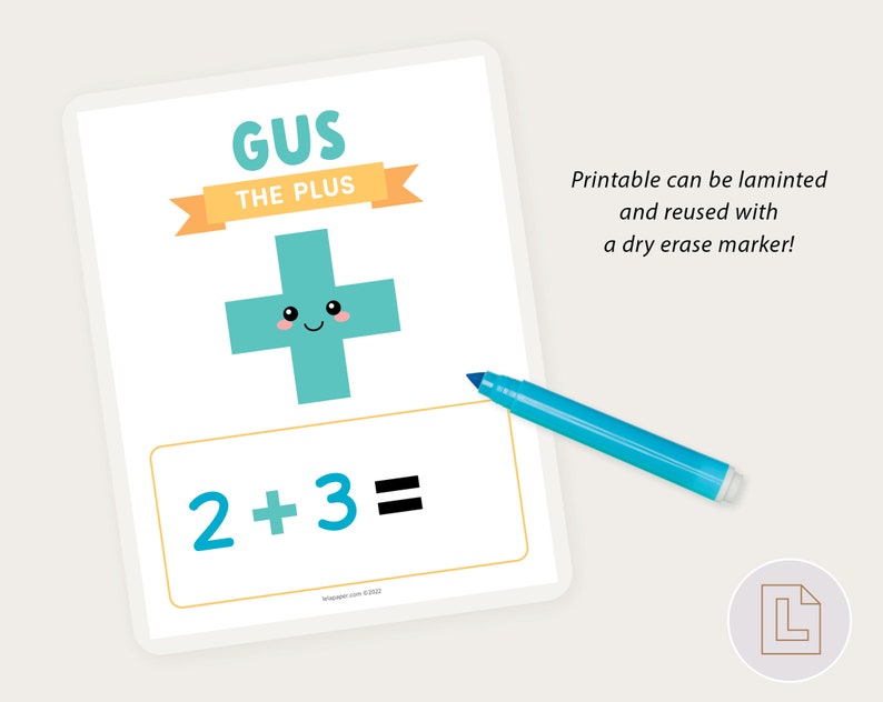 Gus the Plus Linus the Minus Wall Art Poster Printable | Kids ...