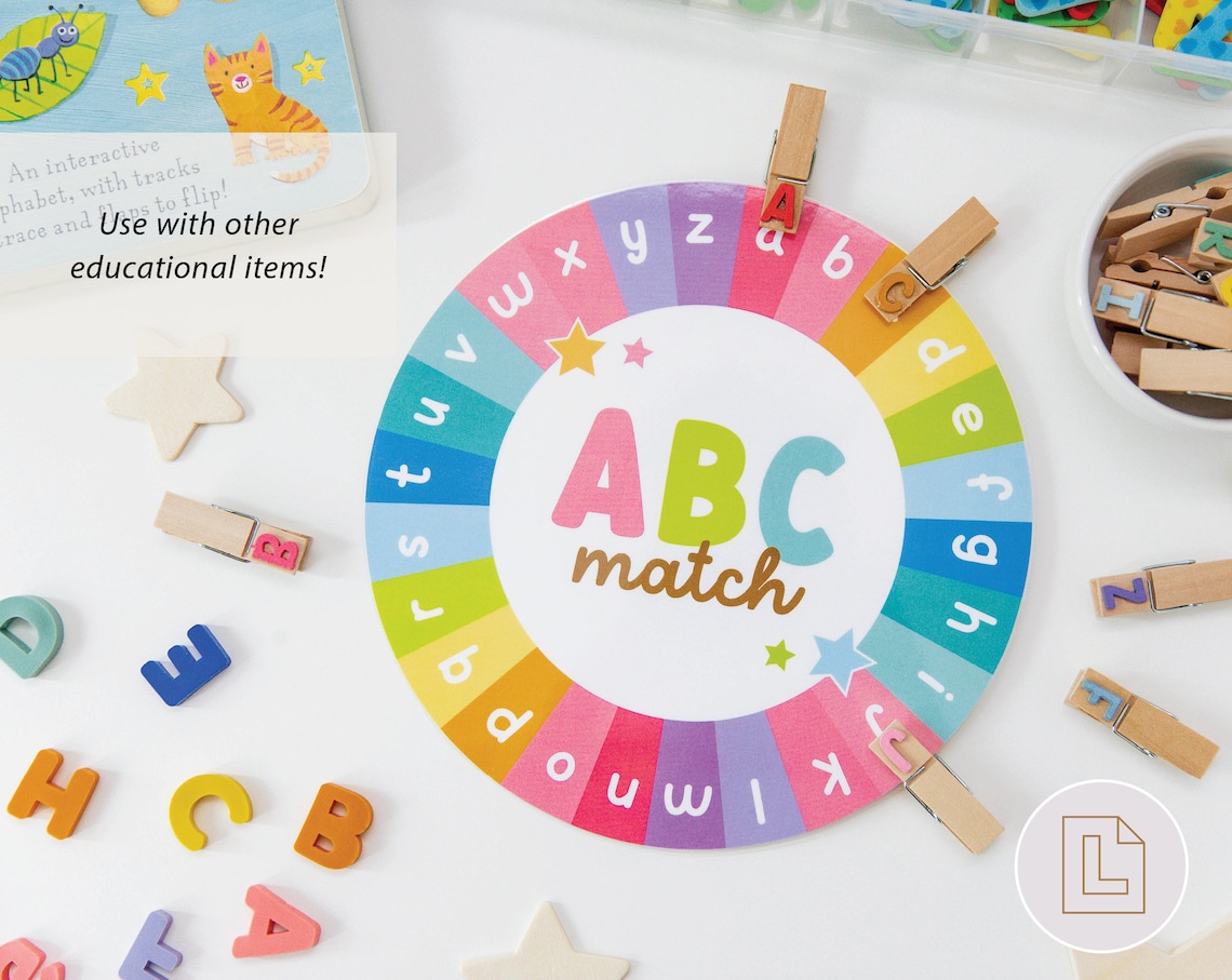Alphabet Matching Wheel Learning Letters Activity - Etsy