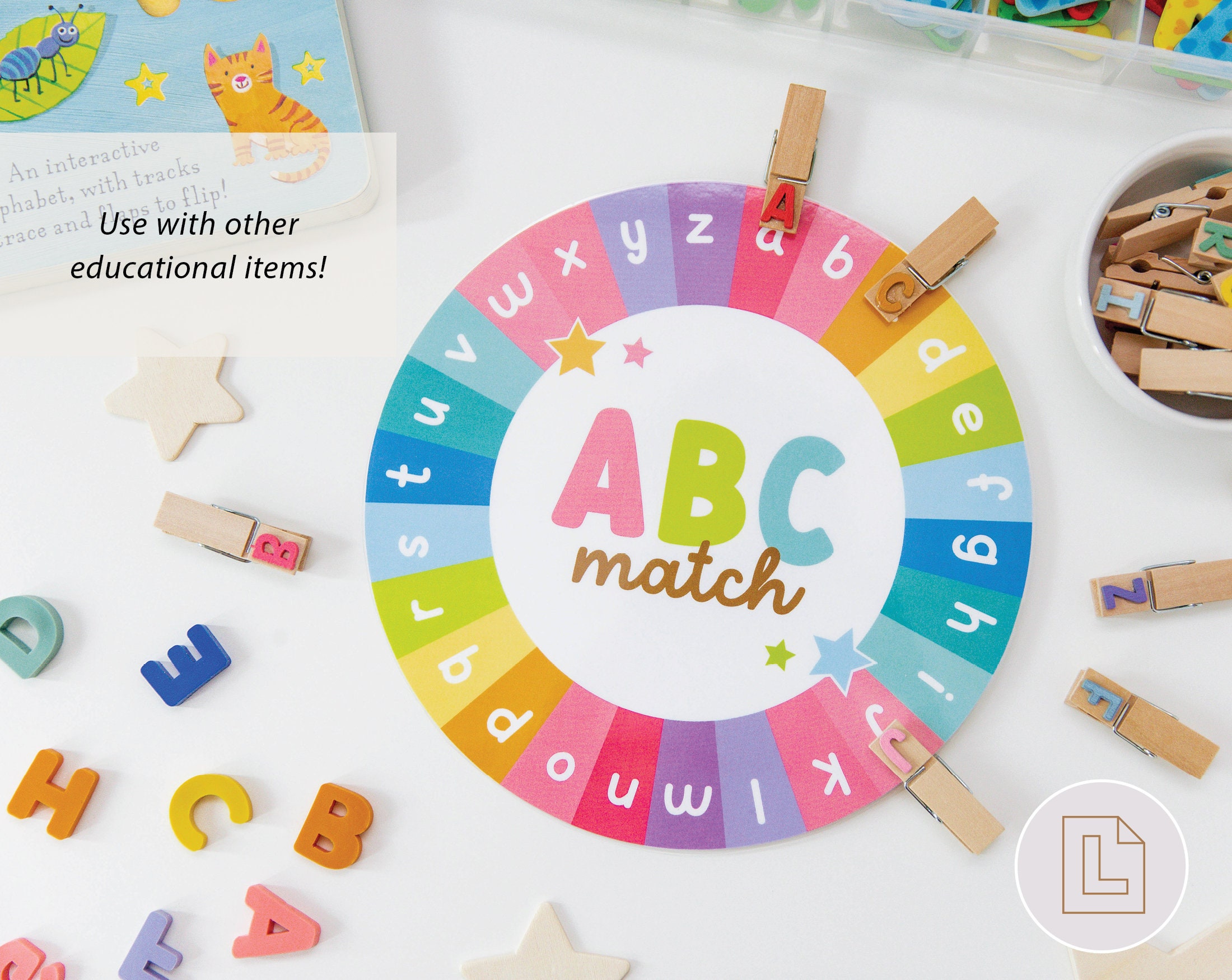 Alphabet Matching Wheel Learning Letters Activity - Etsy