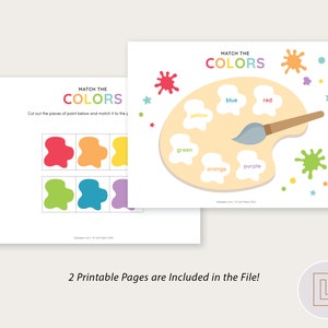 Color Matching Activity Printable | Learning Colors Busy Book Page ...