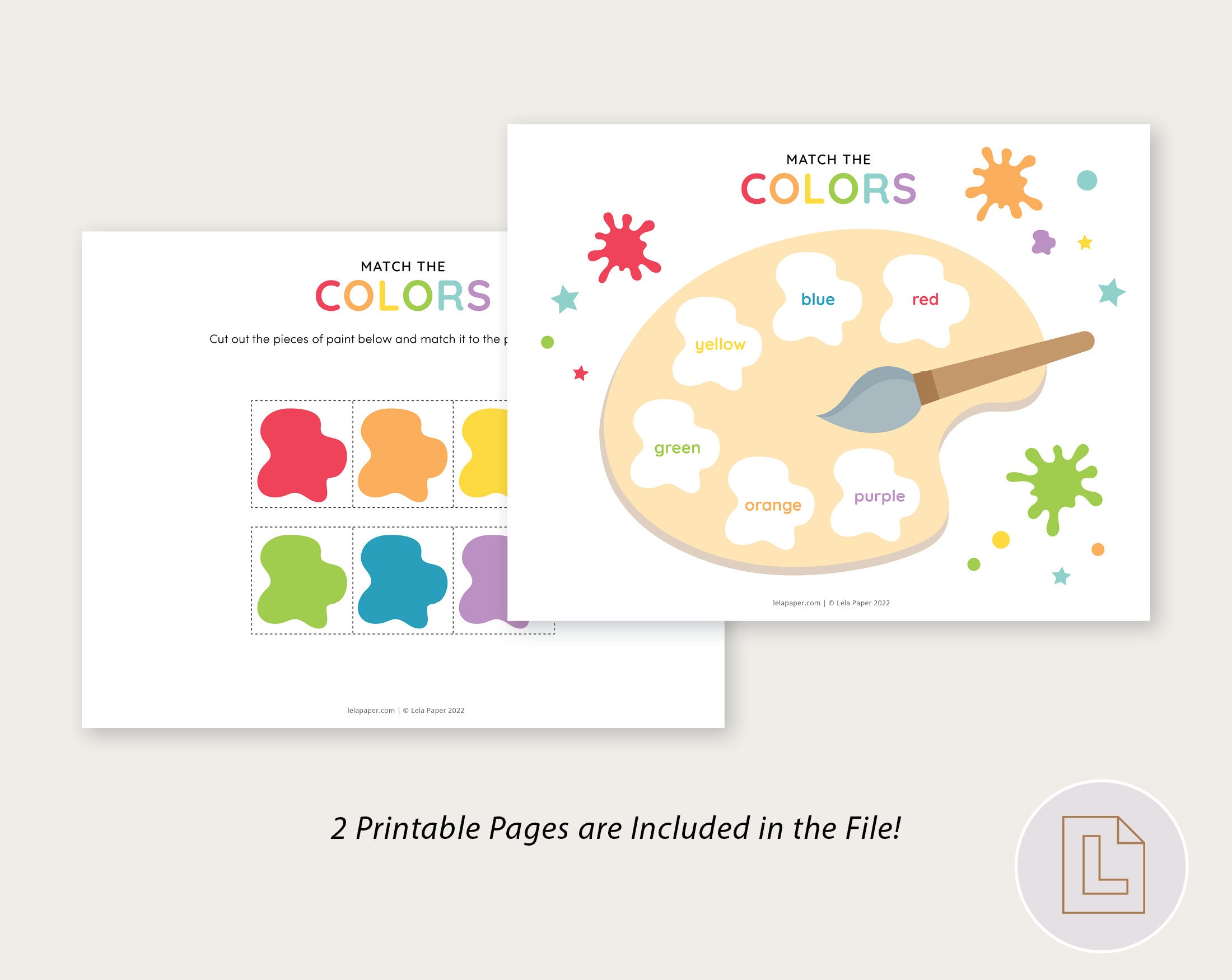 Color Matching Activity Printable Learning Colors Busy Book Page ...