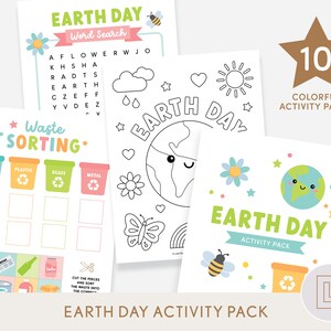 Earth Day Activity Pack Printable, Earth Day Coloring Activities, Earth ...