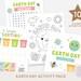 Earth Day Activity Pack Printable, Earth Day Coloring Activities, Earth ...