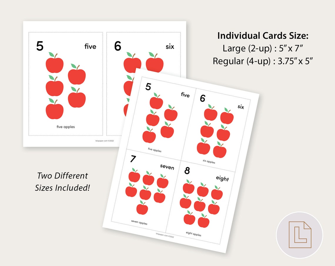 Preschool Counting Flash Cards Toddler Number Flashcards Early Math ...