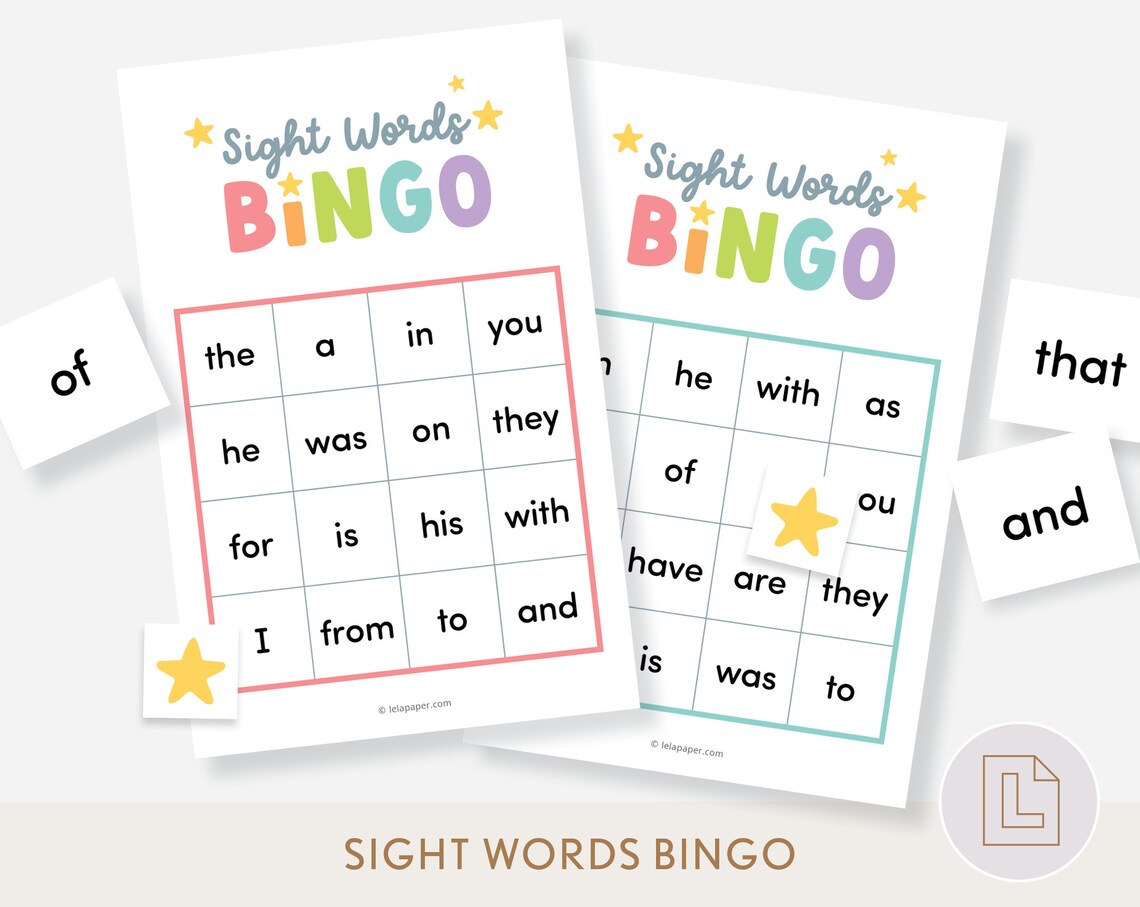 Sight Words Bingo Printable Game Fry's First 25 Sight - Etsy