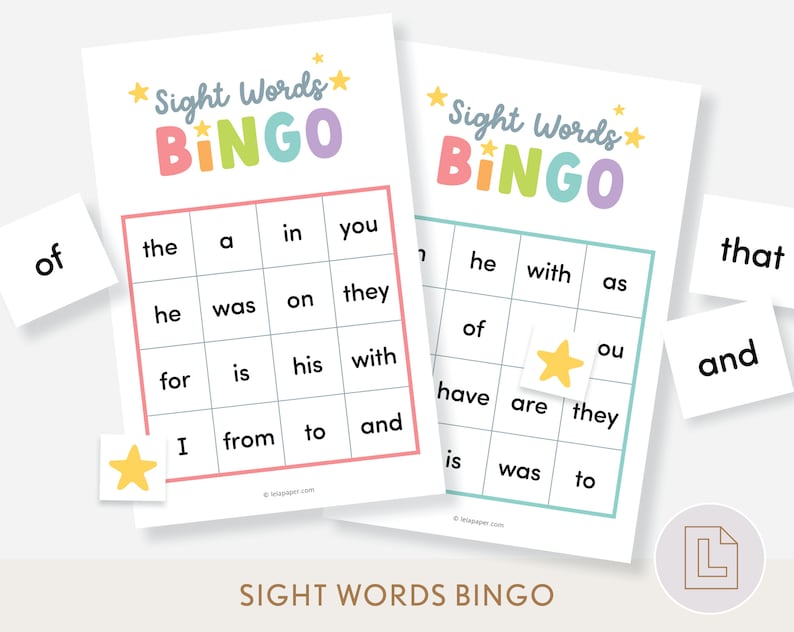 Sight Words Bingo Printable Game Fry's First 25 Sight - Etsy