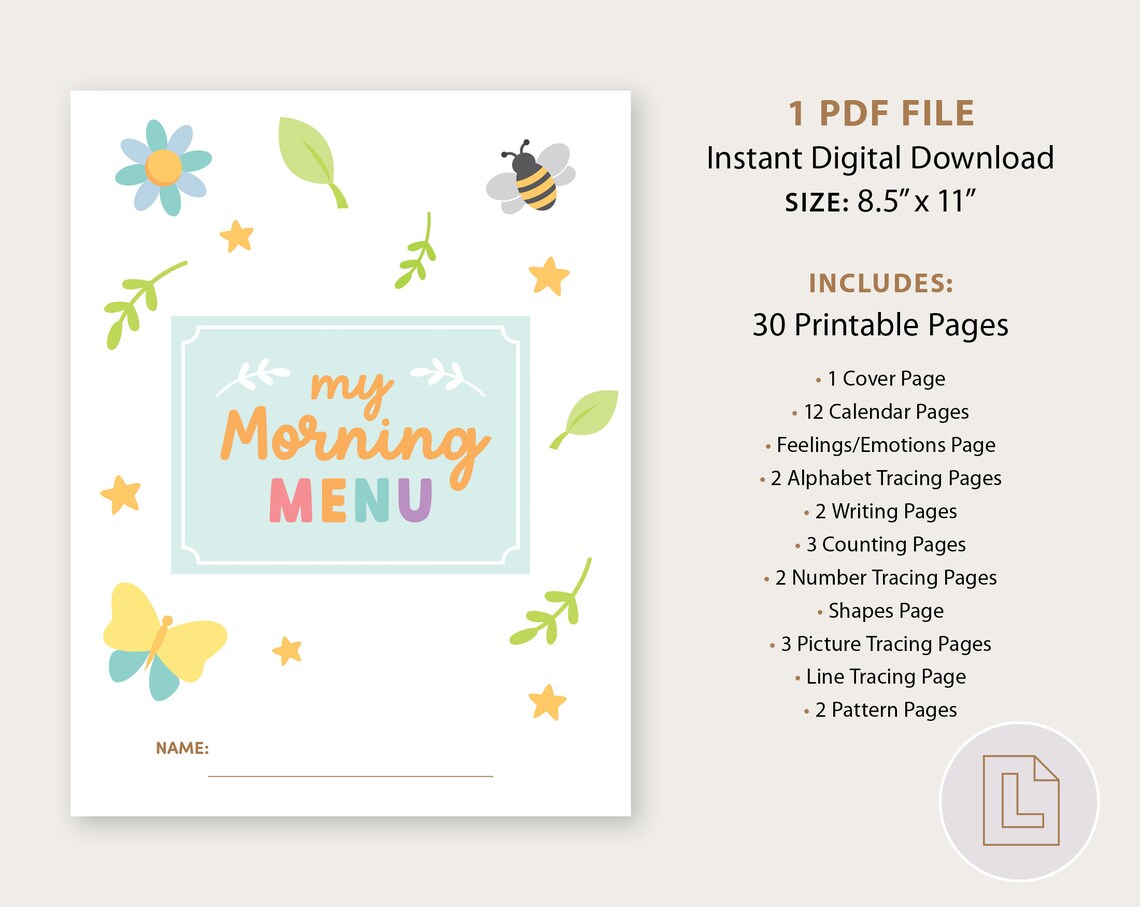 Morning Menu Printable Pack Morning Menu Bundle Morning - Etsy