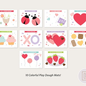 Valentine's Day Play Dough Mats Printable | Playdough Activity | Hearts ...