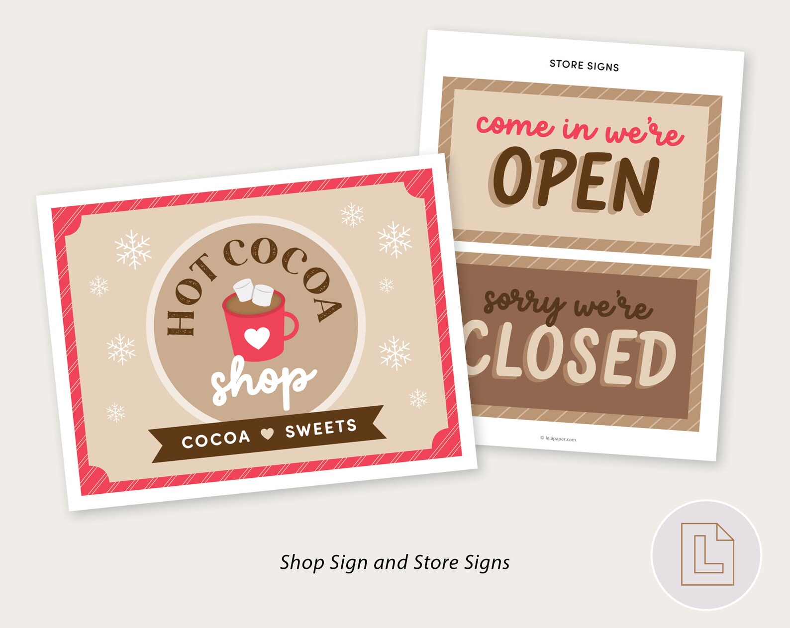 Hot Cocoa Shop Dramatic Play Printable | Hot Chocolate Cafe Pretend ...