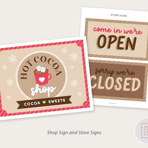 Hot Cocoa Shop Dramatic Play Printable | Hot Chocolate Cafe Pretend ...