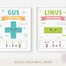 Gus the Plus Linus the Minus Wall Art Poster Printable Kids Educational ...