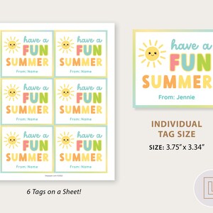 Editable End of School Year Tags | Class Summer Gift Tags Printable ...