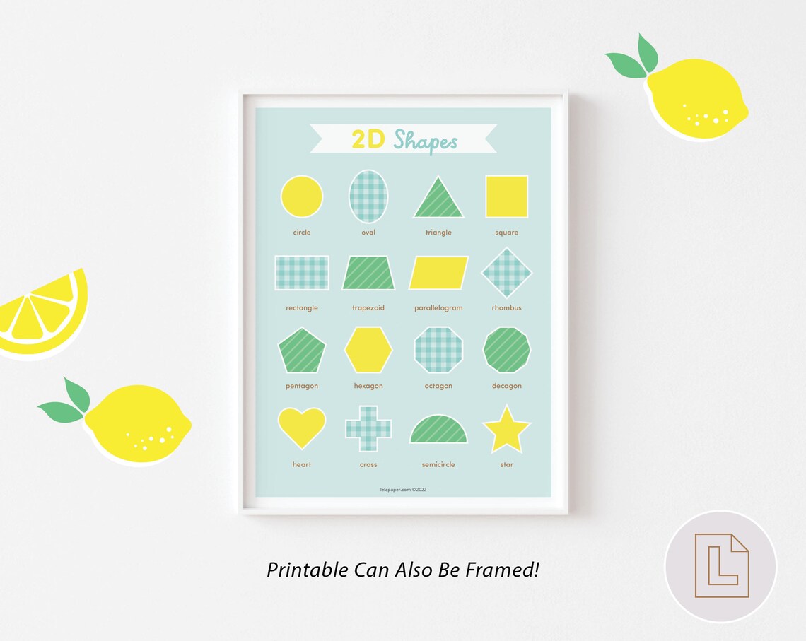 2D Shapes Print Learning Binder Lemonade Activity Busy - Etsy