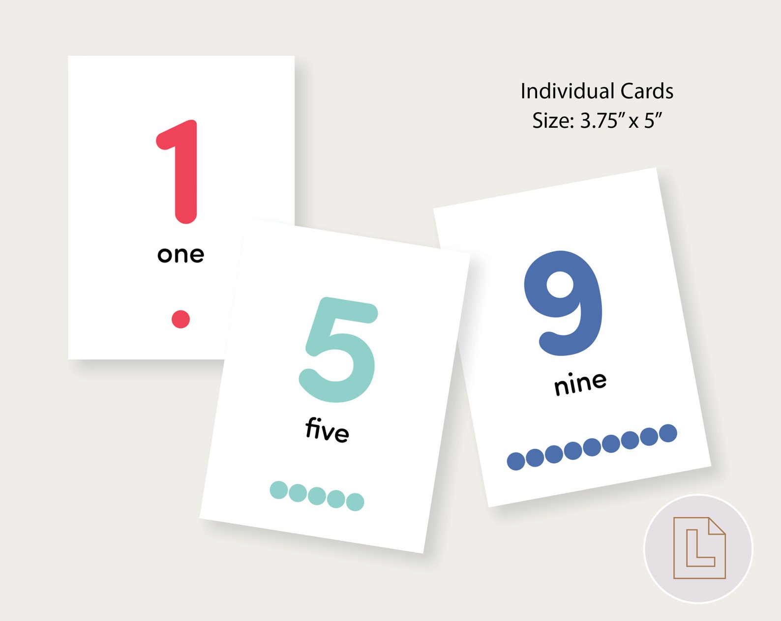 Numbers 1 – 10 Flash Cards Montessori Bead Stairs | Minimalist Counting ...