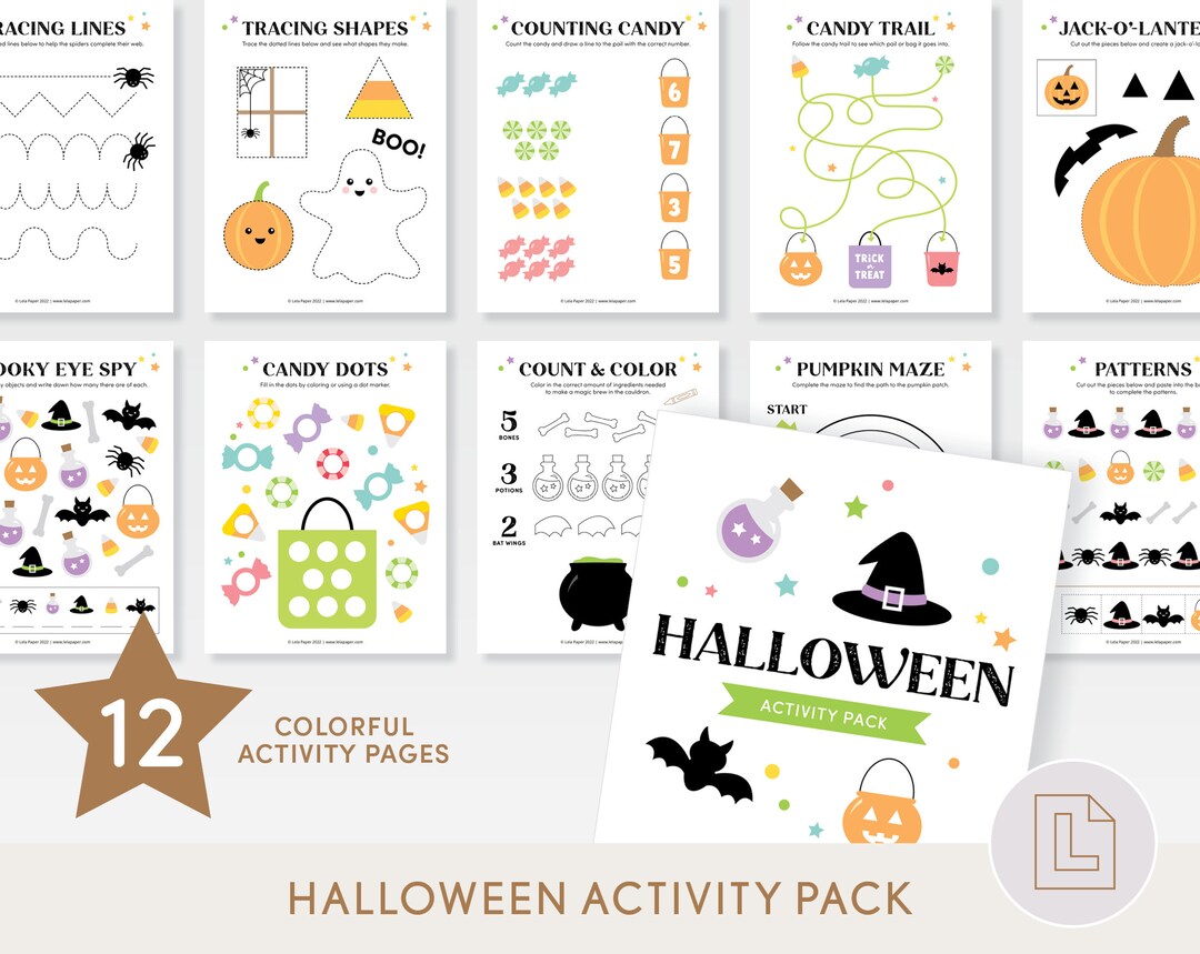 Halloween Activity Pack Printable | Halloween Kids Busy Book Worksheets ...