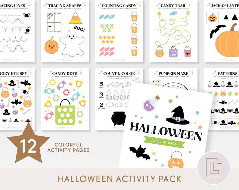 Halloween Activity Pack Printable | Halloween Kids Busy Book Worksheets ...