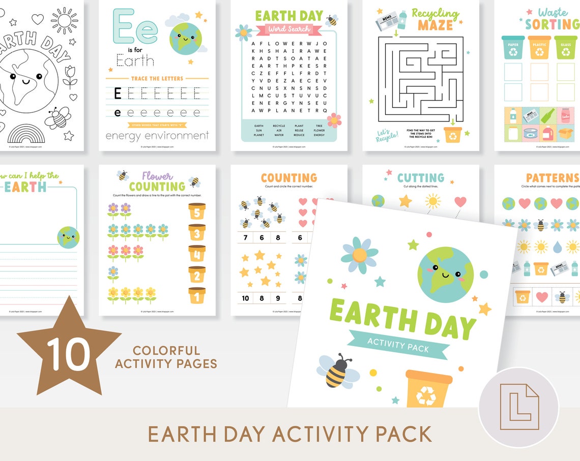 Earth Day Activity Pack Printable, Earth Day Coloring Activities, Earth ...
