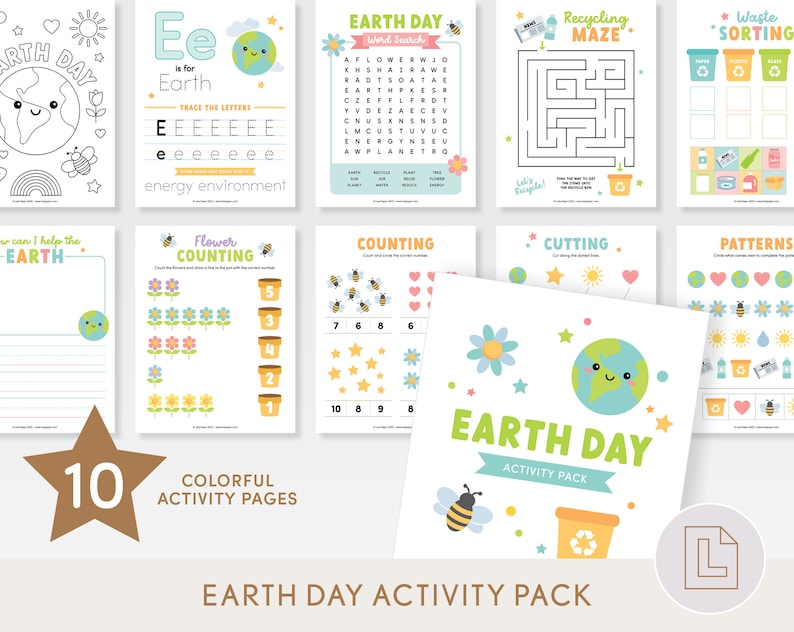 Earth Day Activity Pack Printable, Earth Day Coloring Activities, Earth ...