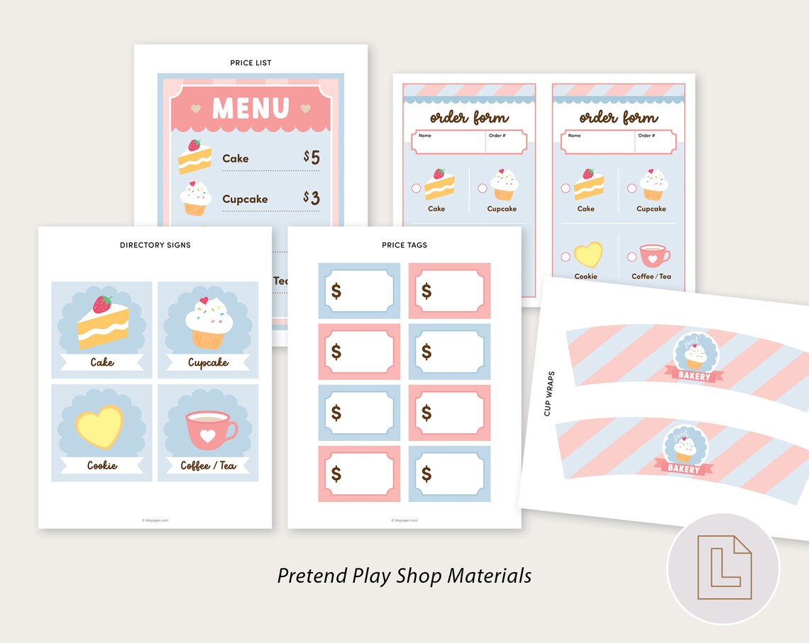 Sweet Bakery Dramatic Play Printable | Baker Pretend Play | Cupcake ...