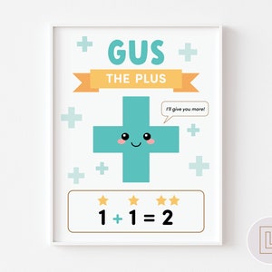 Gus the Plus Linus the Minus Wall Art Poster Printable | Kids ...