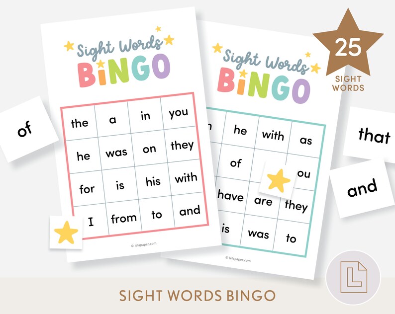 Sight Words Learning Bundle Activity Pack Printable Bingo Game ...