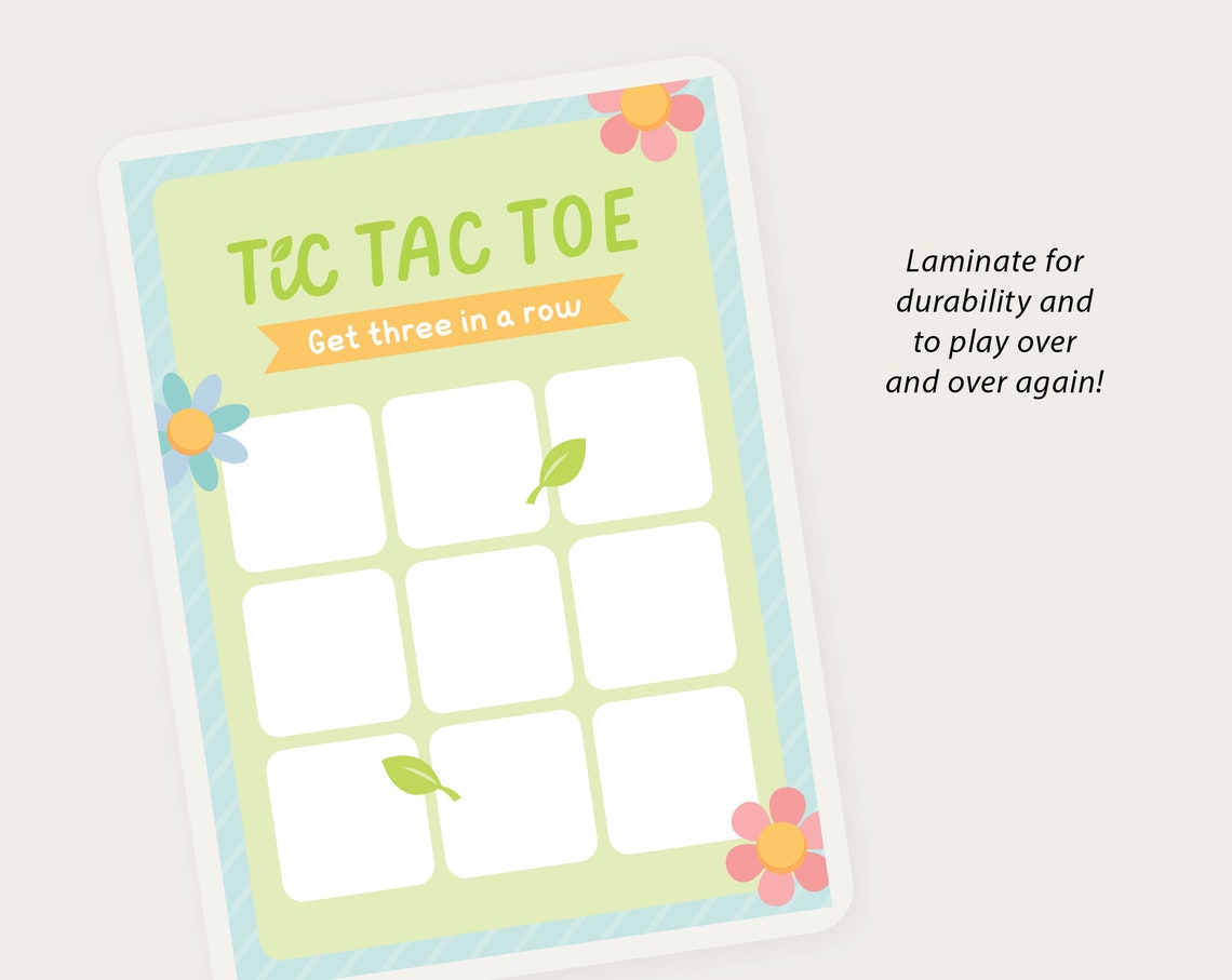 Spring Tic Tac Toe Game Printable Fun Spring Activity for Kids Bees ...