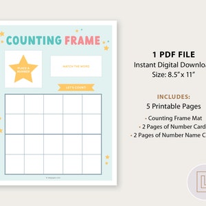 Kids Counting Number Frame Mat Printable | Ten Twenty Frame Board ...