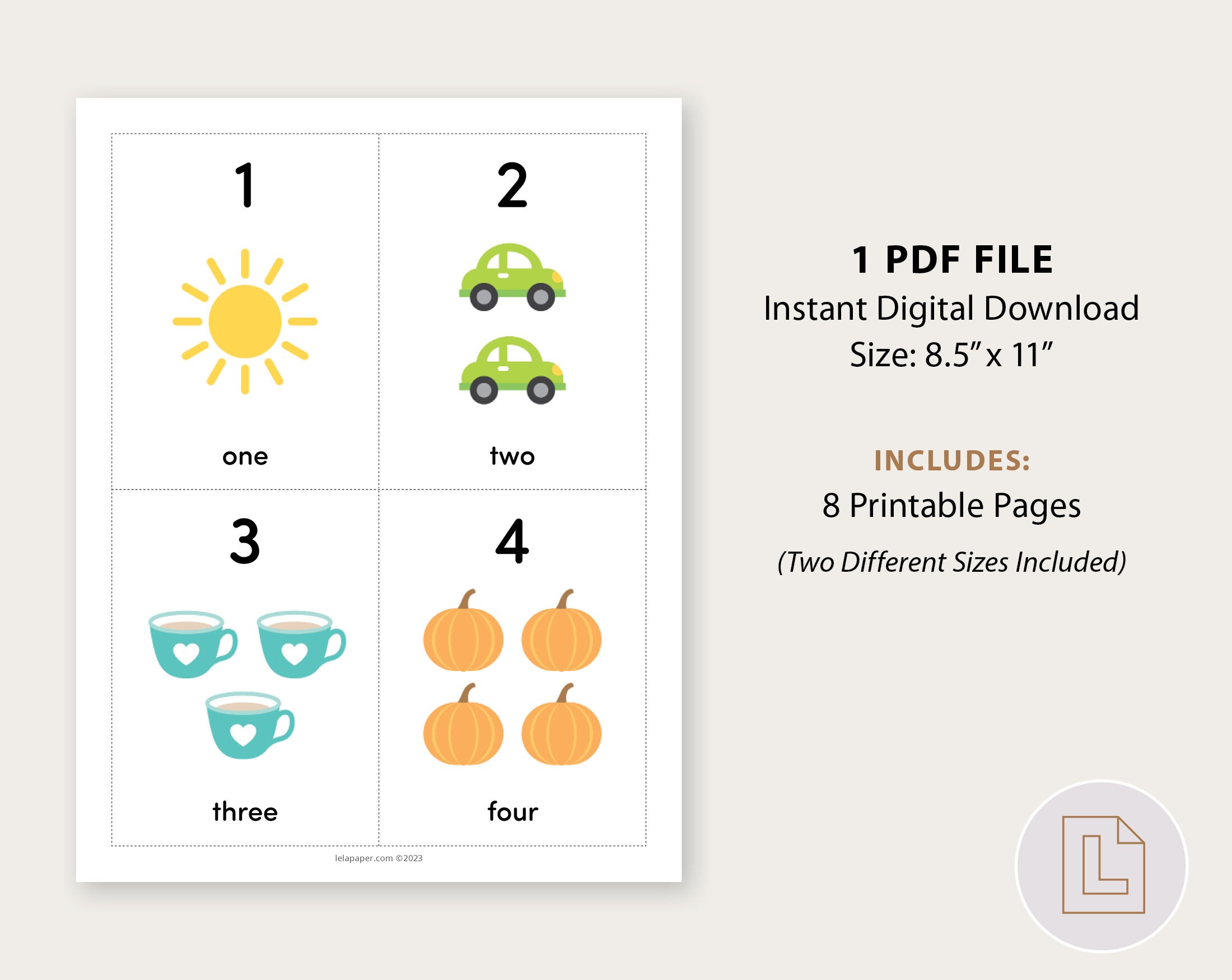 Numbers 1-20 Counting Flash Cards, Learning to Count Toddler Preschool ...