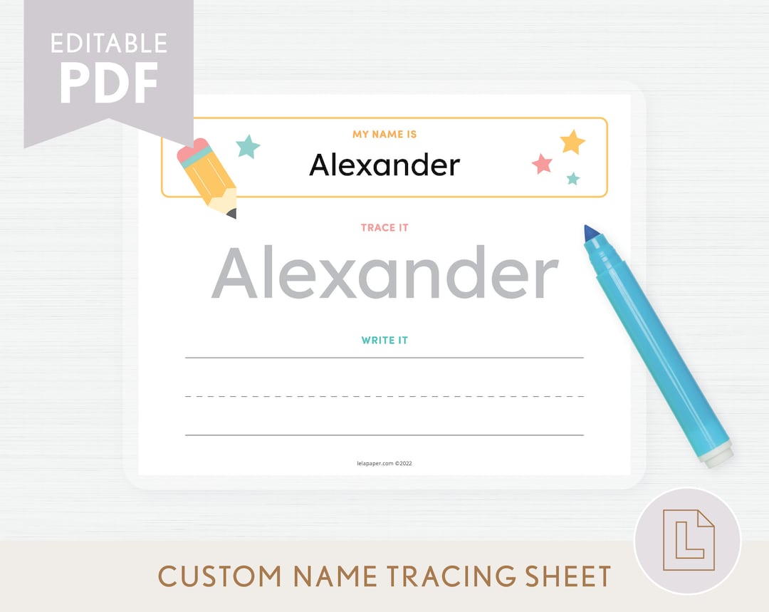 Custom Editable Name Tracing Sheet | Prek Learn and Spell My Name ...