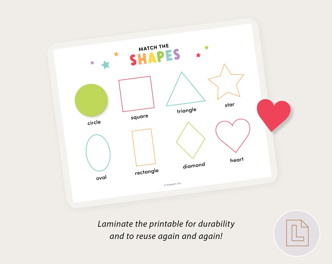 Shape Matching Activity Printable, Learning 2-D Shapes, Toddler ...