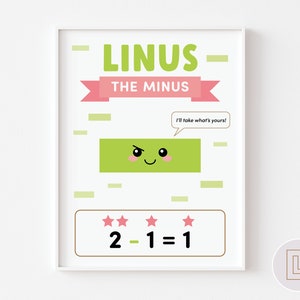 Gus the Plus Linus the Minus Wall Art Poster Printable | Kids ...