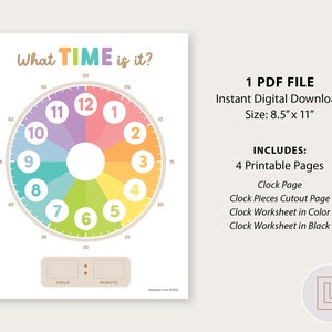 Learn to Tell Time Clock Activity | Telling Time Printable | What Time ...