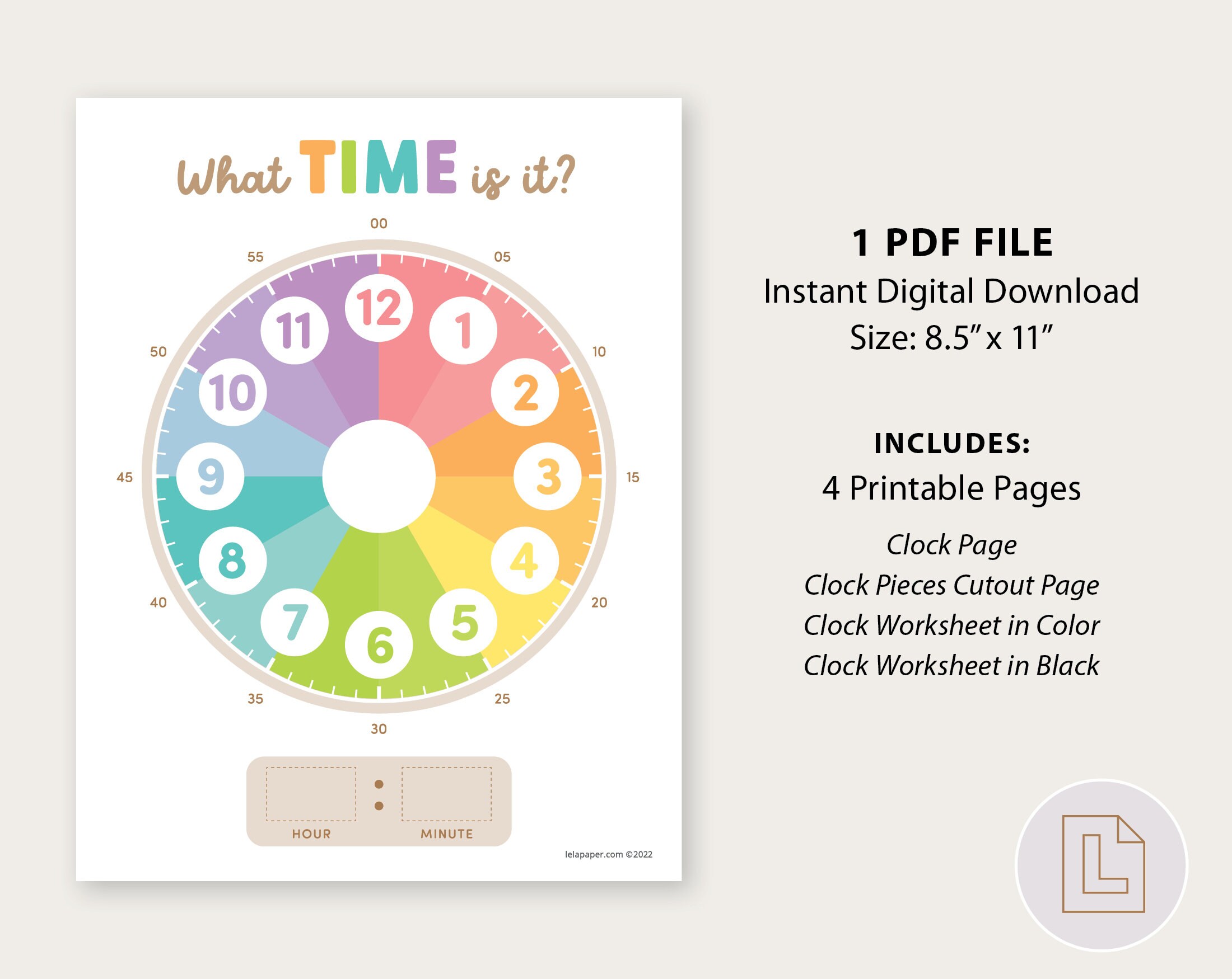 Learn to Tell Time Clock Activity | Telling Time Printable | What Time ...