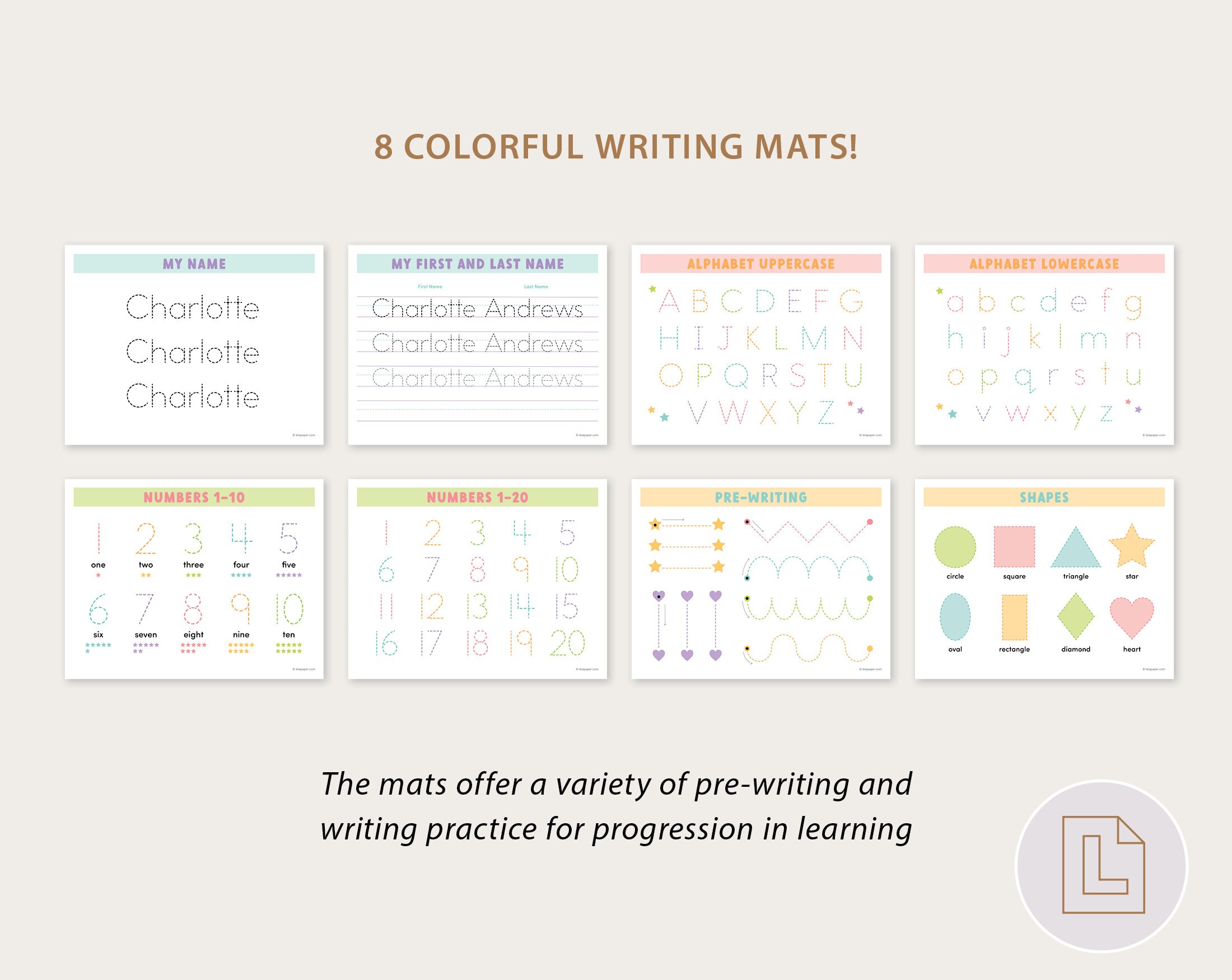 Personalized Custom Name Tracing | Prewriting Practice Mats Printable ...