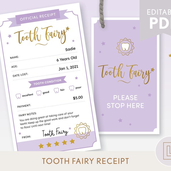 Tooth Fairy Receipt - Etsy