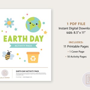 Earth Day Activity Pack Printable, Earth Day Coloring Activities, Earth ...