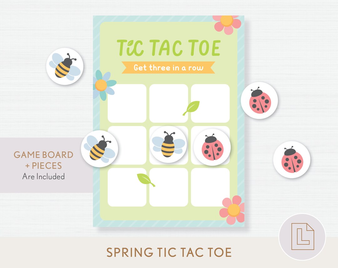 Spring Tic Tac Toe Game Printable | Fun Spring Activity for Kids | Bees ...