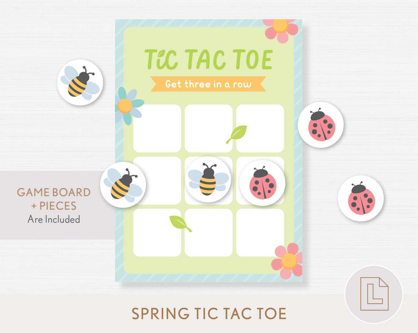 Spring Tic Tac Toe Game Printable Fun Spring Activity for Kids Bees ...