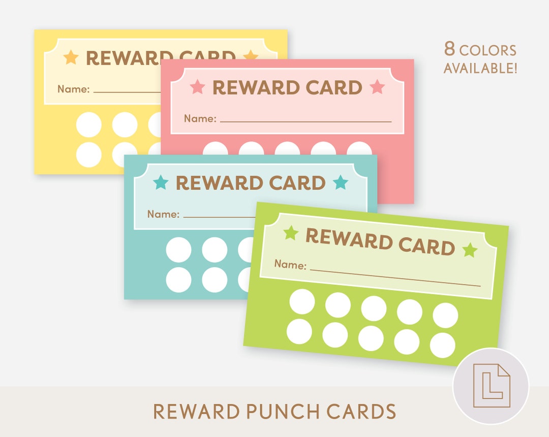 Kids Rewards Card Printable | Punch Card Reward System | Responsibility ...