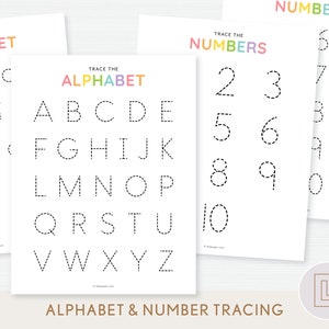 Alphabet Number Tracing Sheets | Letter Number Writing Practice Pages ...