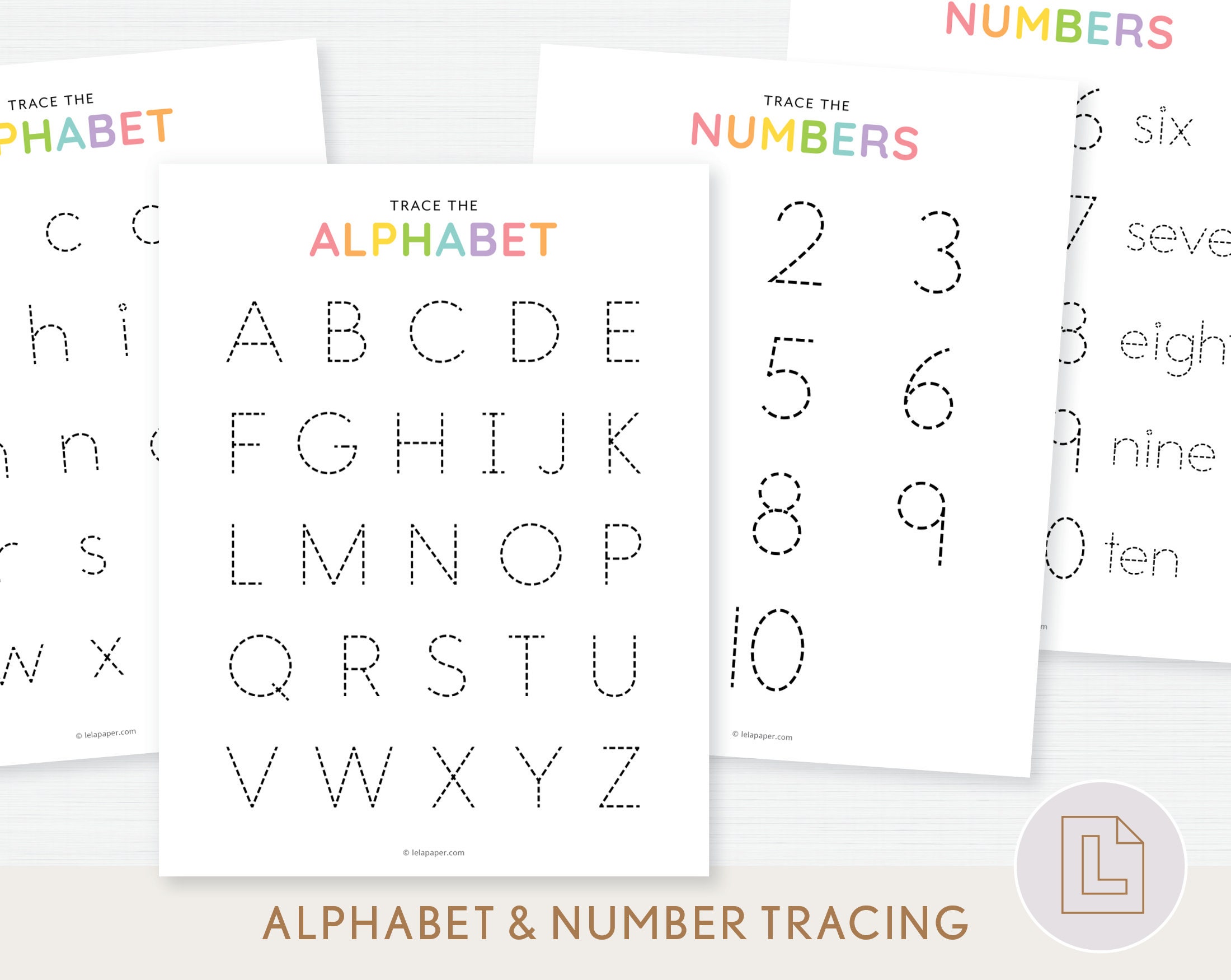 Alphabet Number Tracing Sheets | Letter Number Writing Practice Pages ...