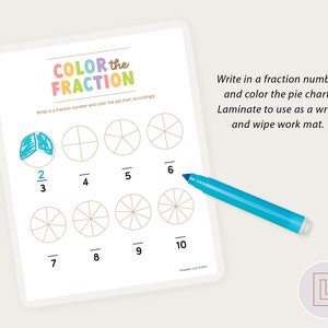 Learning Fractions Matching Activity Printable | Fractions Pie Chart ...