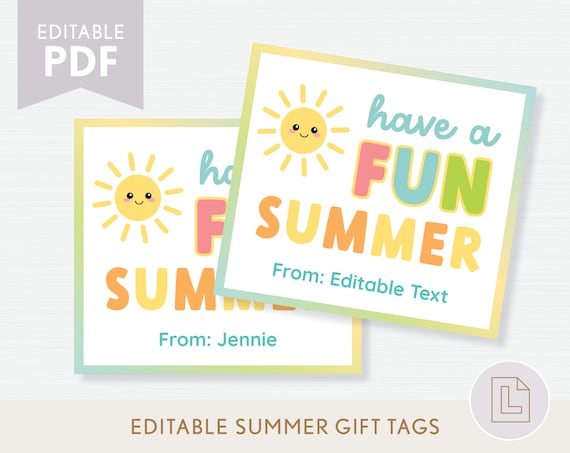 Editable End of School Year Tags Class Summer Gift Tags - Etsy