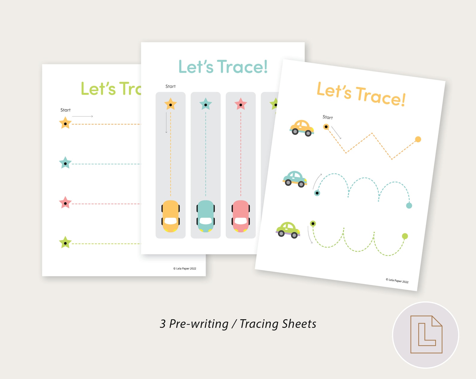 Cars Pre-writing Printable Prewriting Fine Motor Worksheet - Etsy