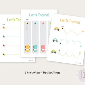Cars Pre-writing Printable | Prewriting Fine Motor Worksheet | Line ...