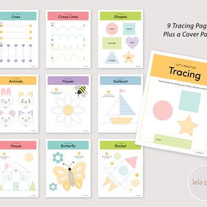 Pre-writing Printable for Preschool Binder | Tracing Practice ...