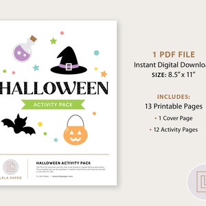 Halloween Activity Pack Printable | Halloween Kids Busy Book Worksheets ...
