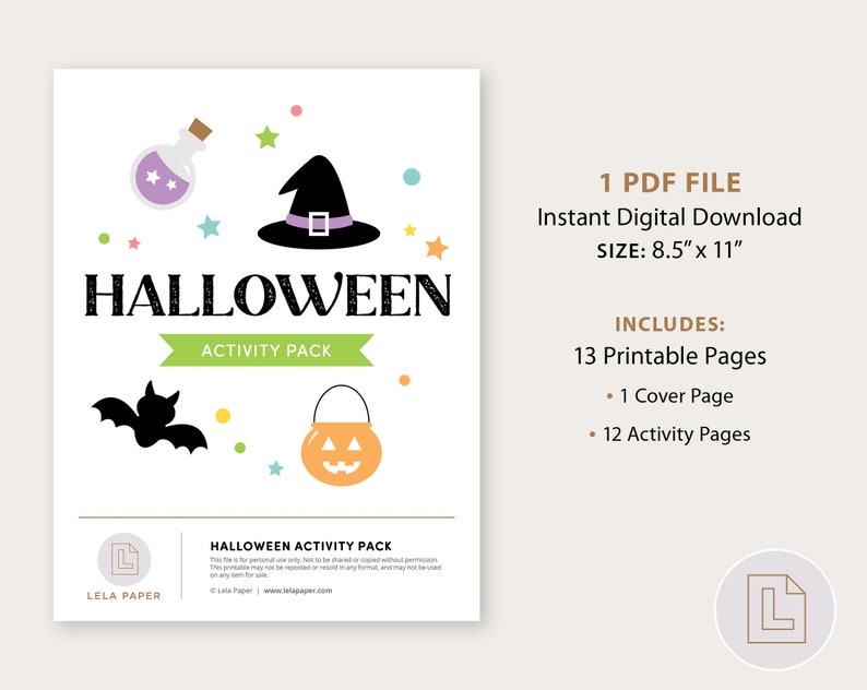 Halloween Activity Pack Printable | Halloween Kids Busy Book Worksheets ...