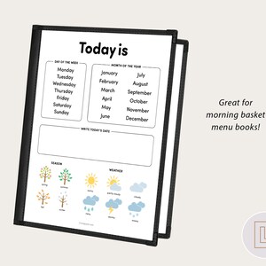 Kids Daily Calendar Printable: Morning Circle Time, Weather & Seasons ...