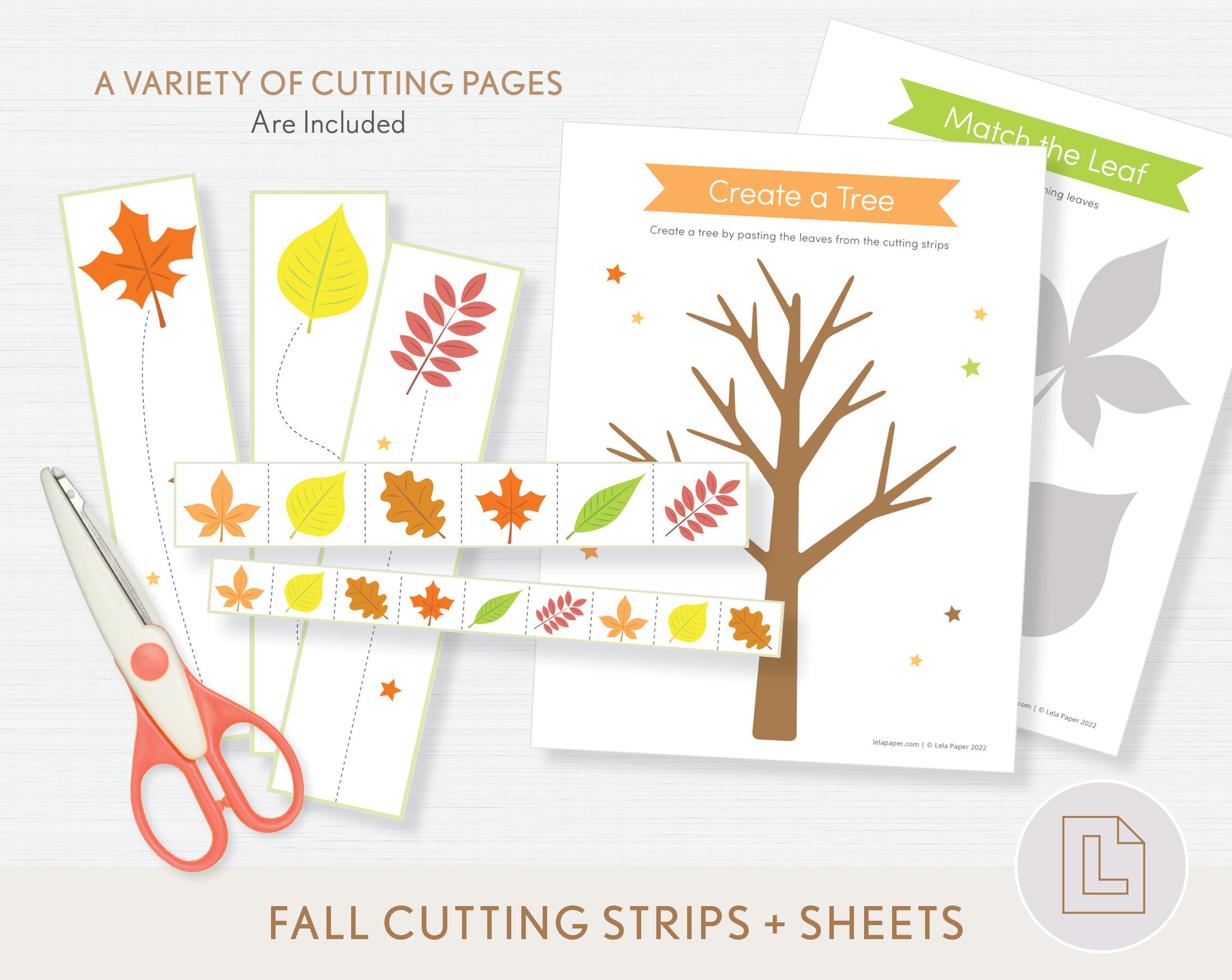 Fall Autumn Cutting Practice Strips Bundle | Cutting Strips | Preschool ...